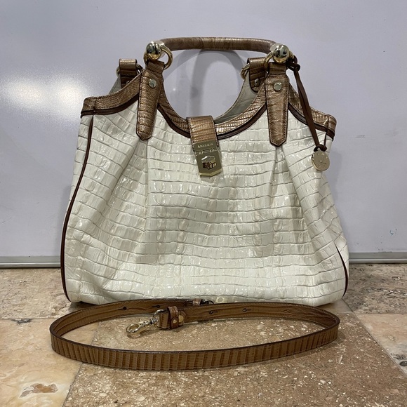 Brahmin | Bags | Brahmin Marshallow Elisa Satchel Bag | Poshmark